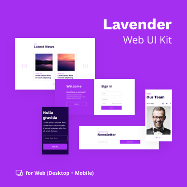 Lavender Web UI Kit – XdKits