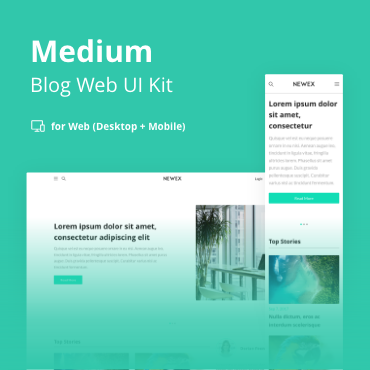 Medium Blog Web UI Kit – XdKits